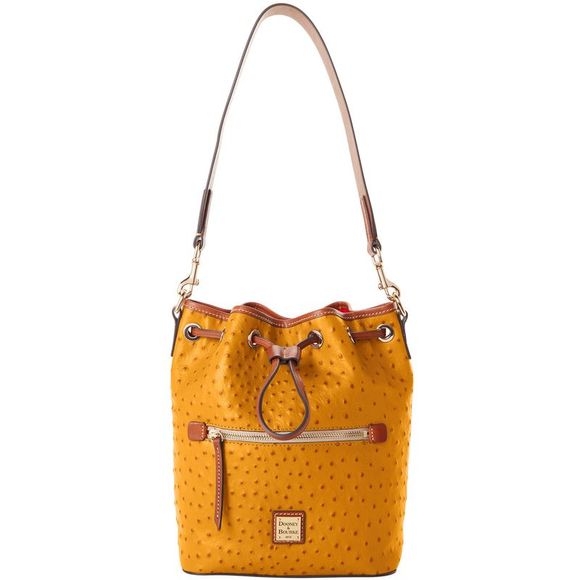 Dooney & Bourke | Bags | Dooney Bourke Ostrich Drawstring Shoulder Bag ...